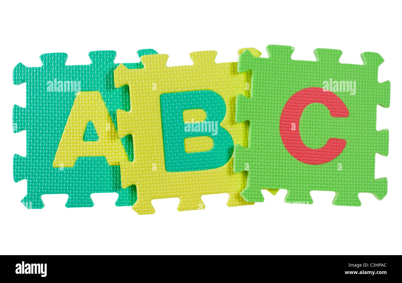 Alphabet blocks forming the letters ABC isolated on white background ...