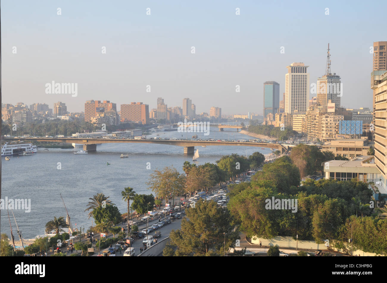 The Nile River as it flows through Egypt's capitol Cairo - the world's ...