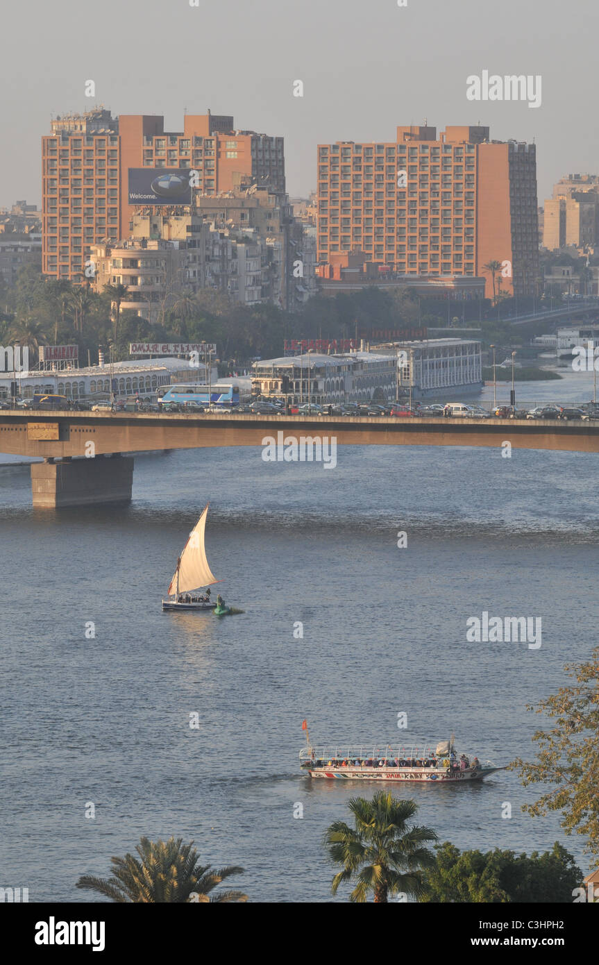 The Nile River as it flows through Egypt's capitol Cairo - the world's ...