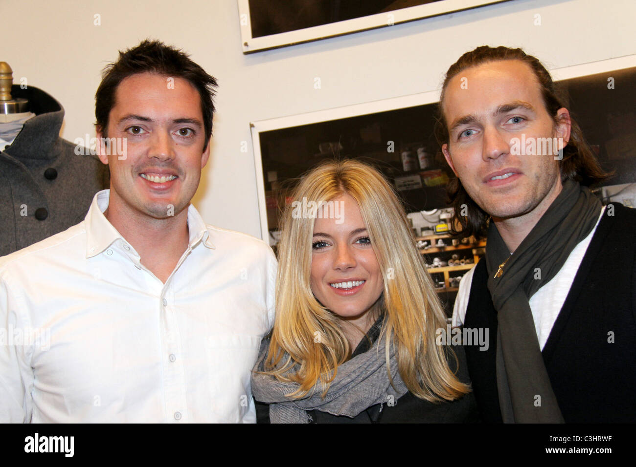 Marcus Wainwright, Sienna Miller and David Neville Rag & Bone Soho ...