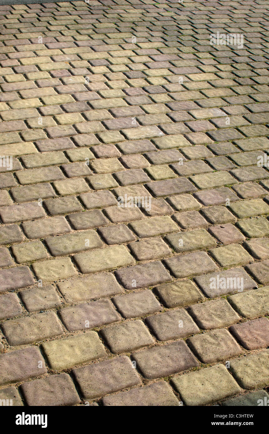 Driveway created from random paving Stock Photo - Alamy