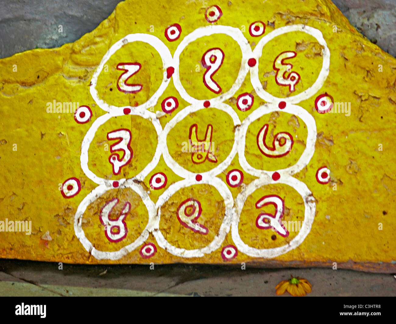 Sri Navagraha yantra, Mystical Diagram of the Nine Planets Stock Photo ...
