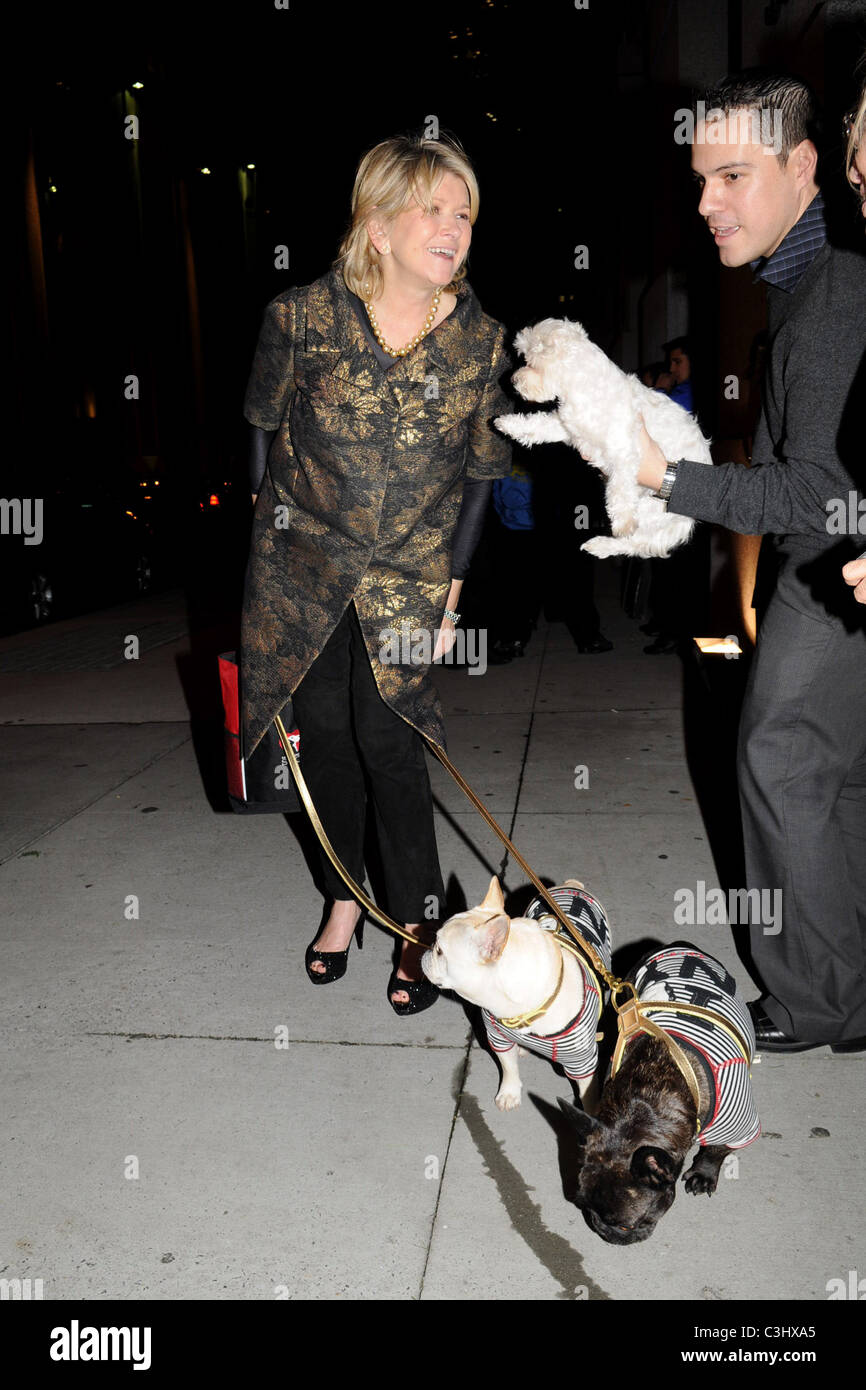 Martha Stewart with her french bulldogs Sharkey and Francesca 2009 ...