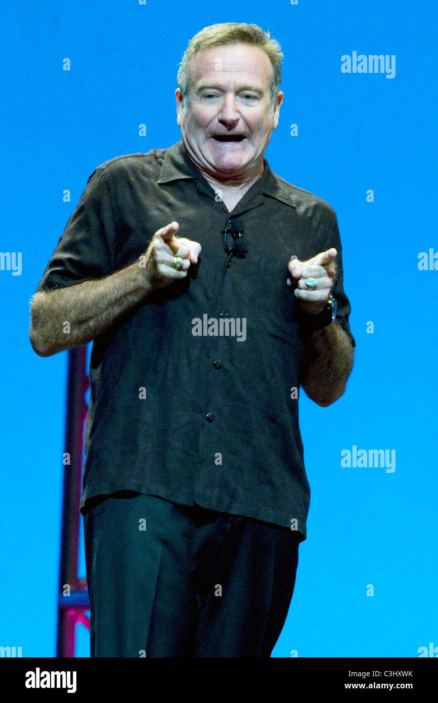 Robin Williams performing on stage at the Seminole Hard Rock Live ...