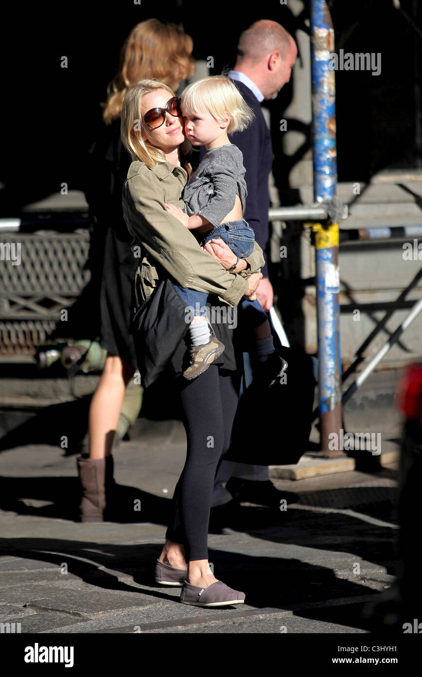 Naomi Watts walking in Soho with her son Alexander 'Sacha' Pete ...