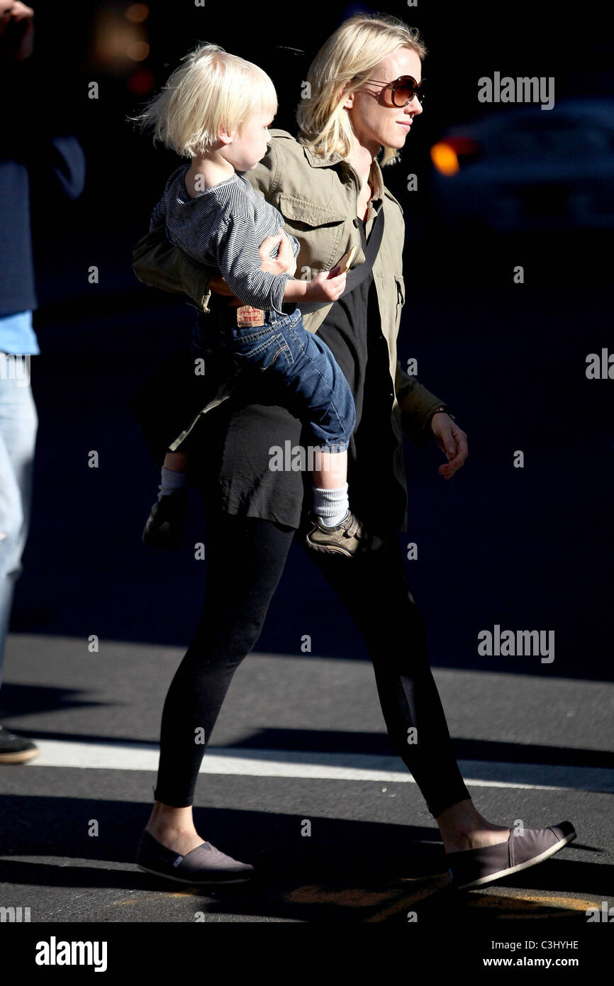 Naomi Watts walking in Soho with her son Alexander 'Sacha' Pete ...