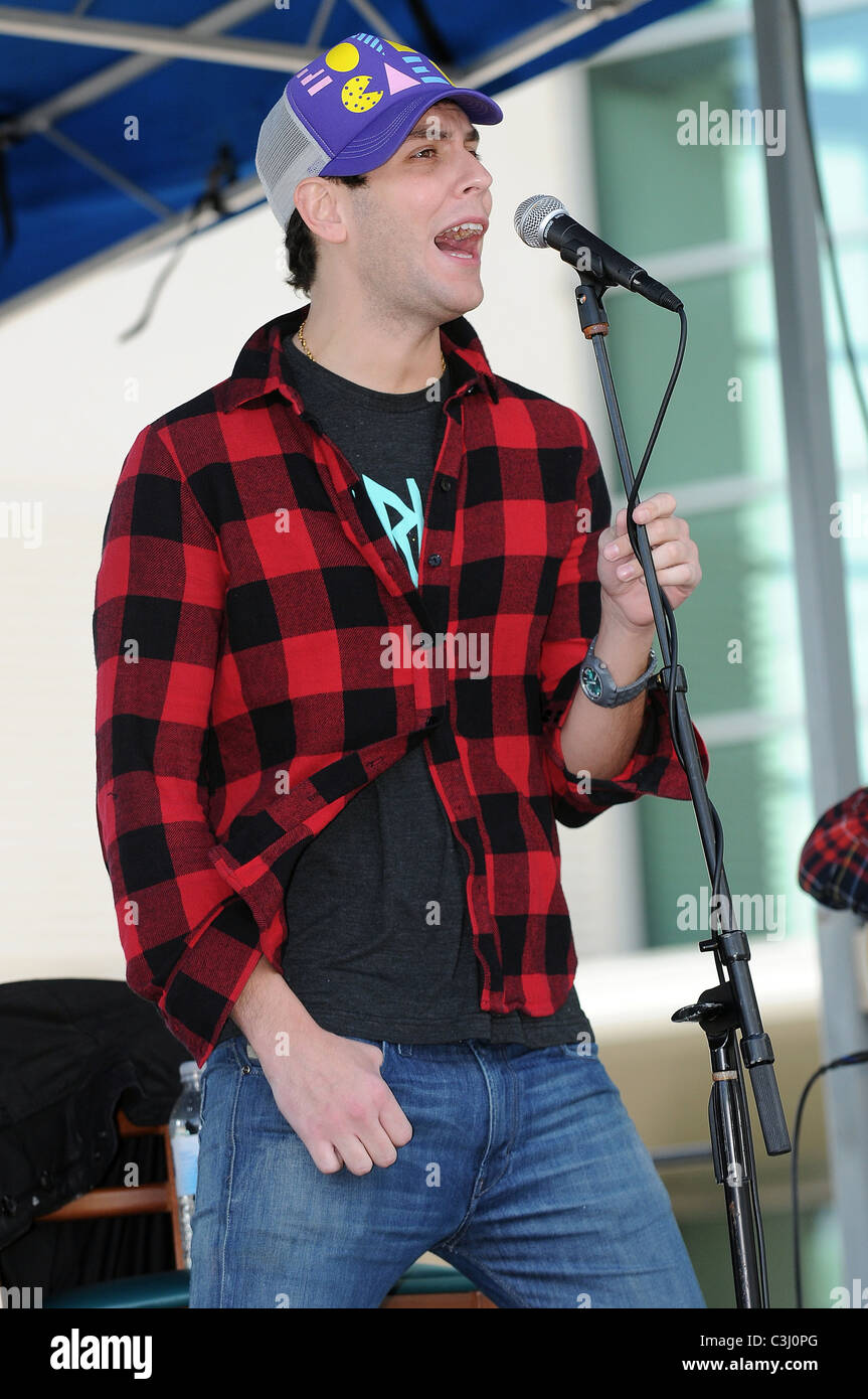 Gabe Saporta Cobra Starship performing following a press conference to ...