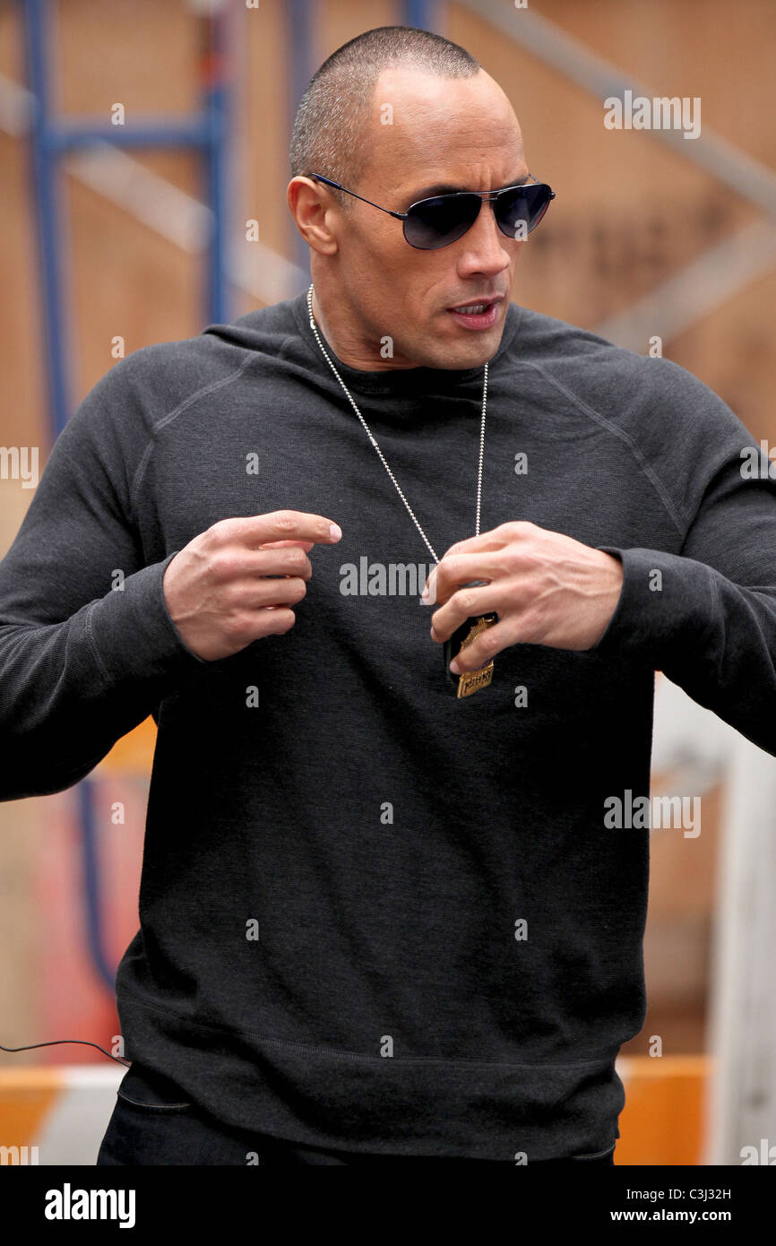 Dwayne Johnson celebrities on the set of the new film 'The Other Guys ...