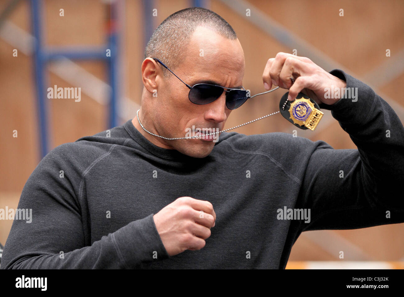 Dwayne Johnson celebrities on the set of the new film 'The Other Guys ...
