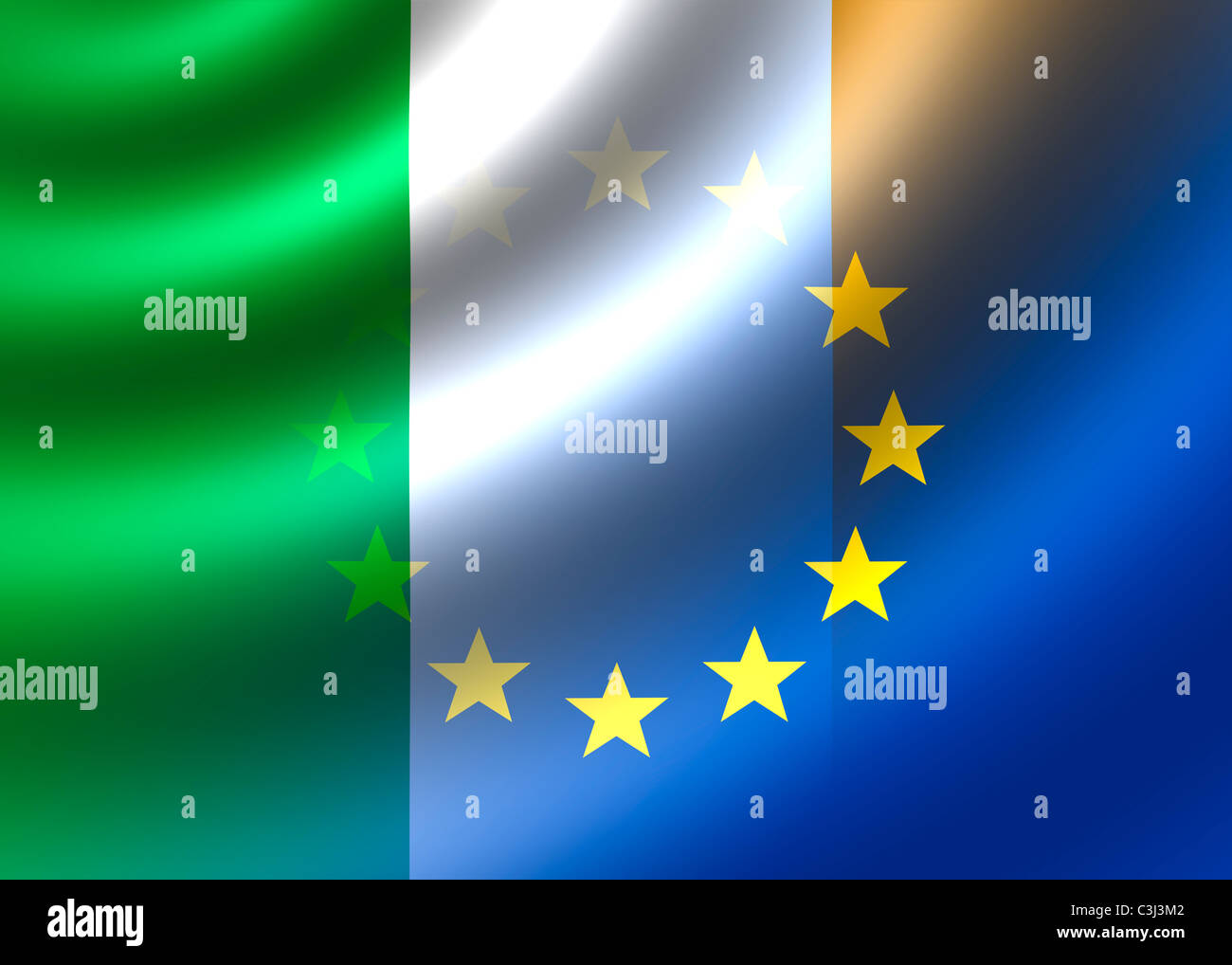 Ireland and EU flag Stock Photo - Alamy