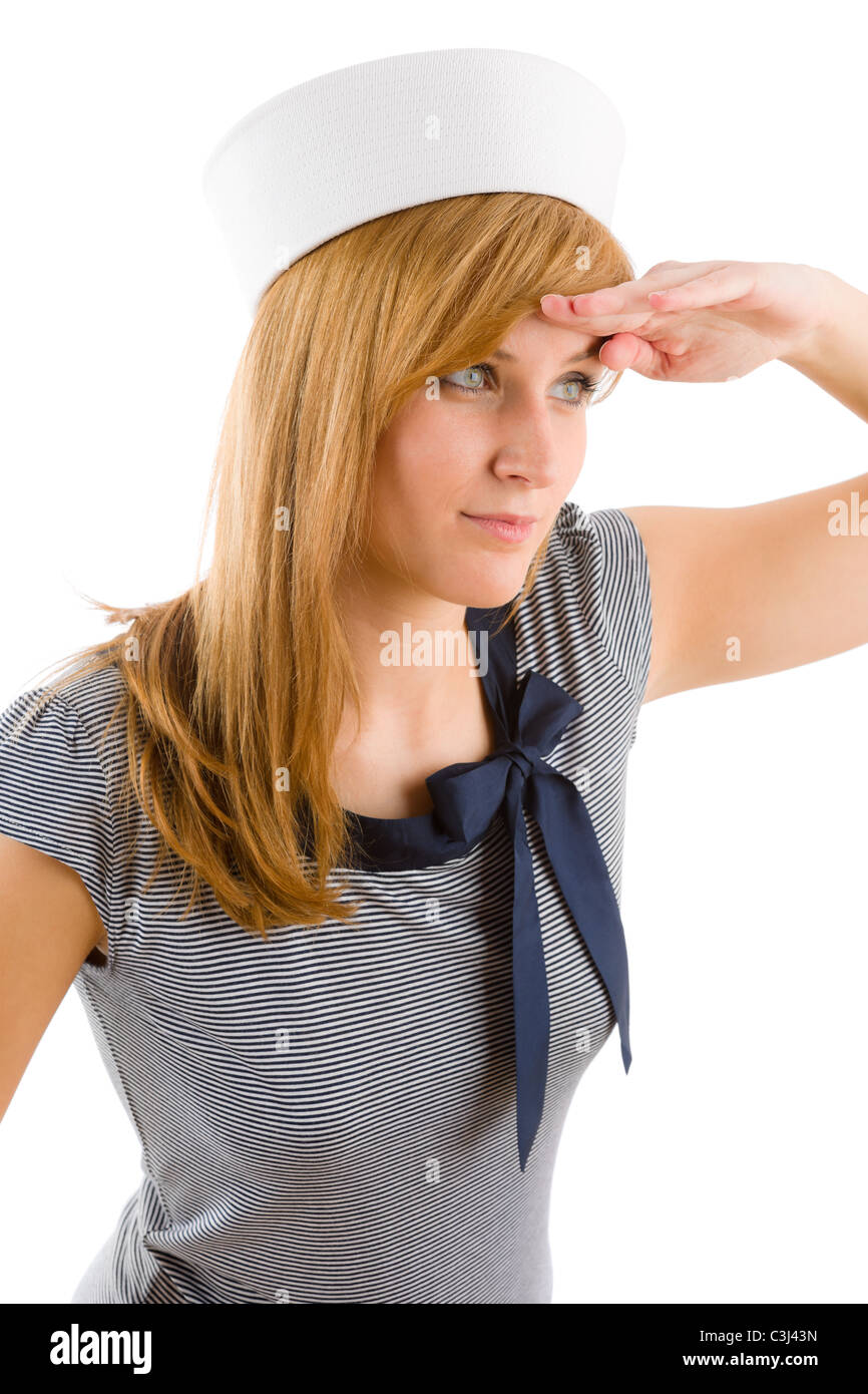 Young marine woman saluting navy outfit fashion portrait Stock Photo ... Young marine woman saluting navy outfit fashion portrait Stock Photo ...