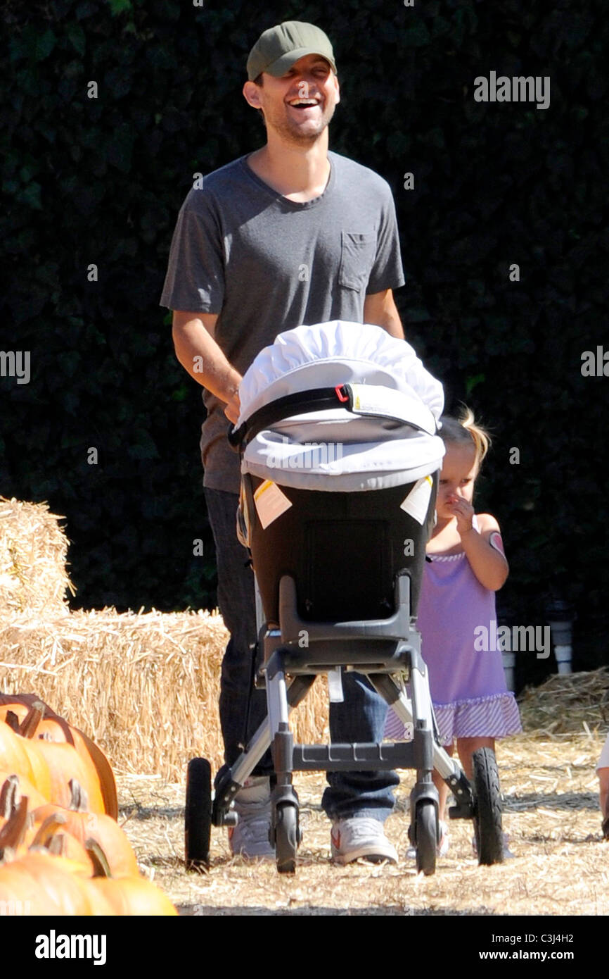 Tobey Maguire and Ruby Maguire Tobey Maguire at Mr. Bones Pumpkin Patch ...