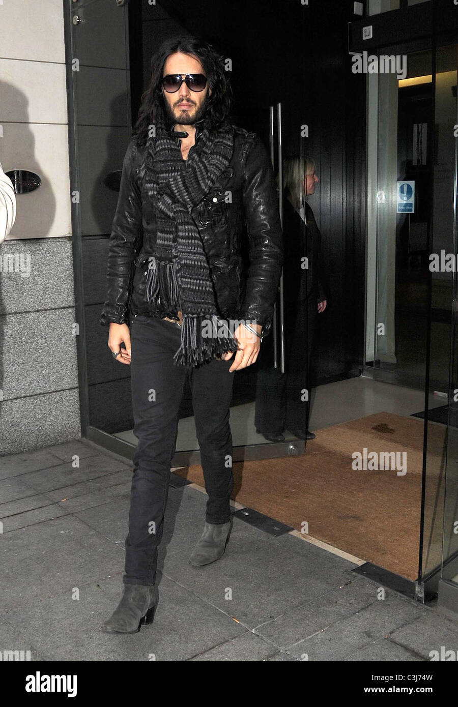 Russell Brand leaving his hotel in Dublin city centre. Dublin, Ireland ...