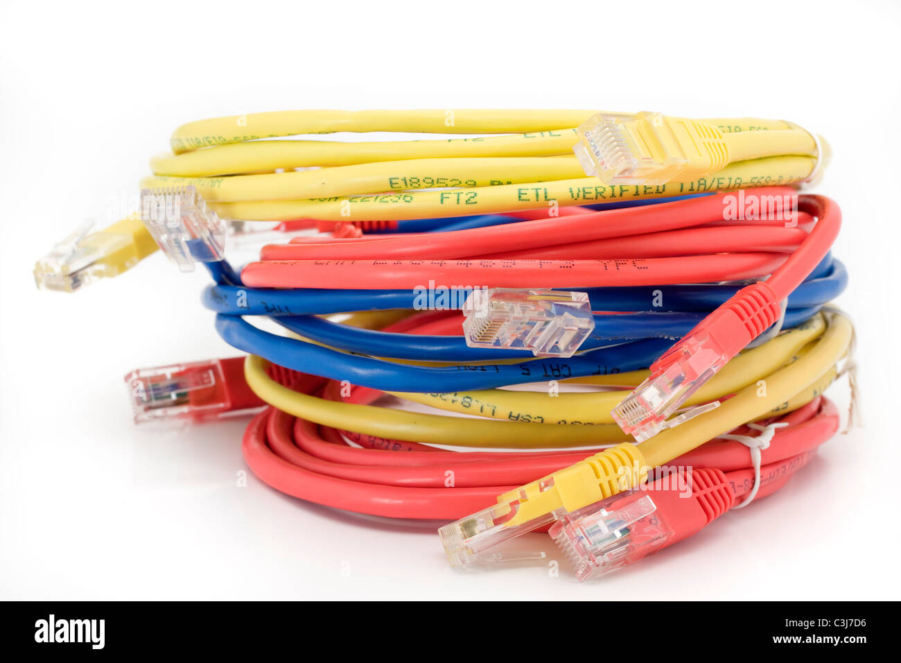 Colorful UTP cables close up Stock Photo - Alamy