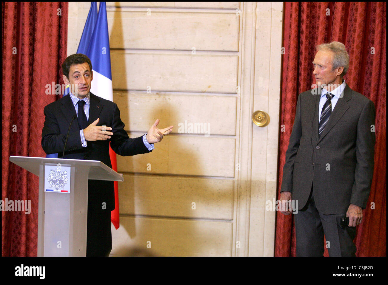 Clint Eastwood and Nicolas Sarkozy Clint Eastwood receives the 'Legion ...