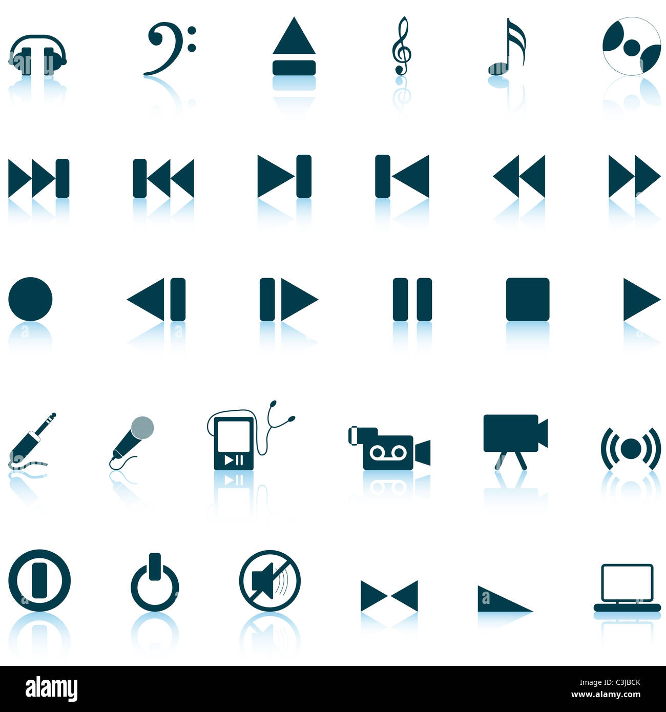 Vector collection of different music themes icons Stock Photo - Alamy