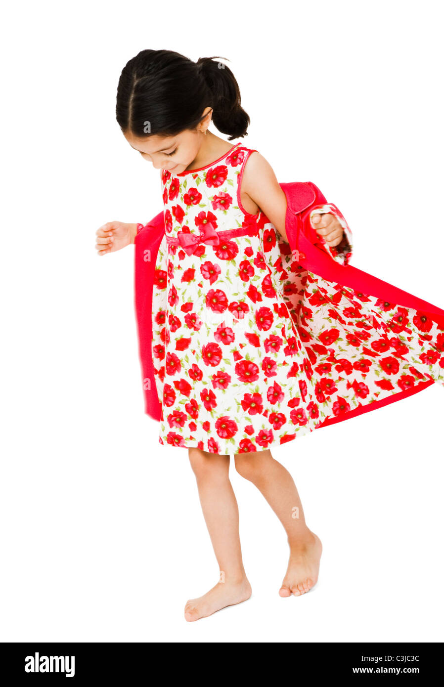 Girl standing and posing isolated over white Stock Photo - Alamy
