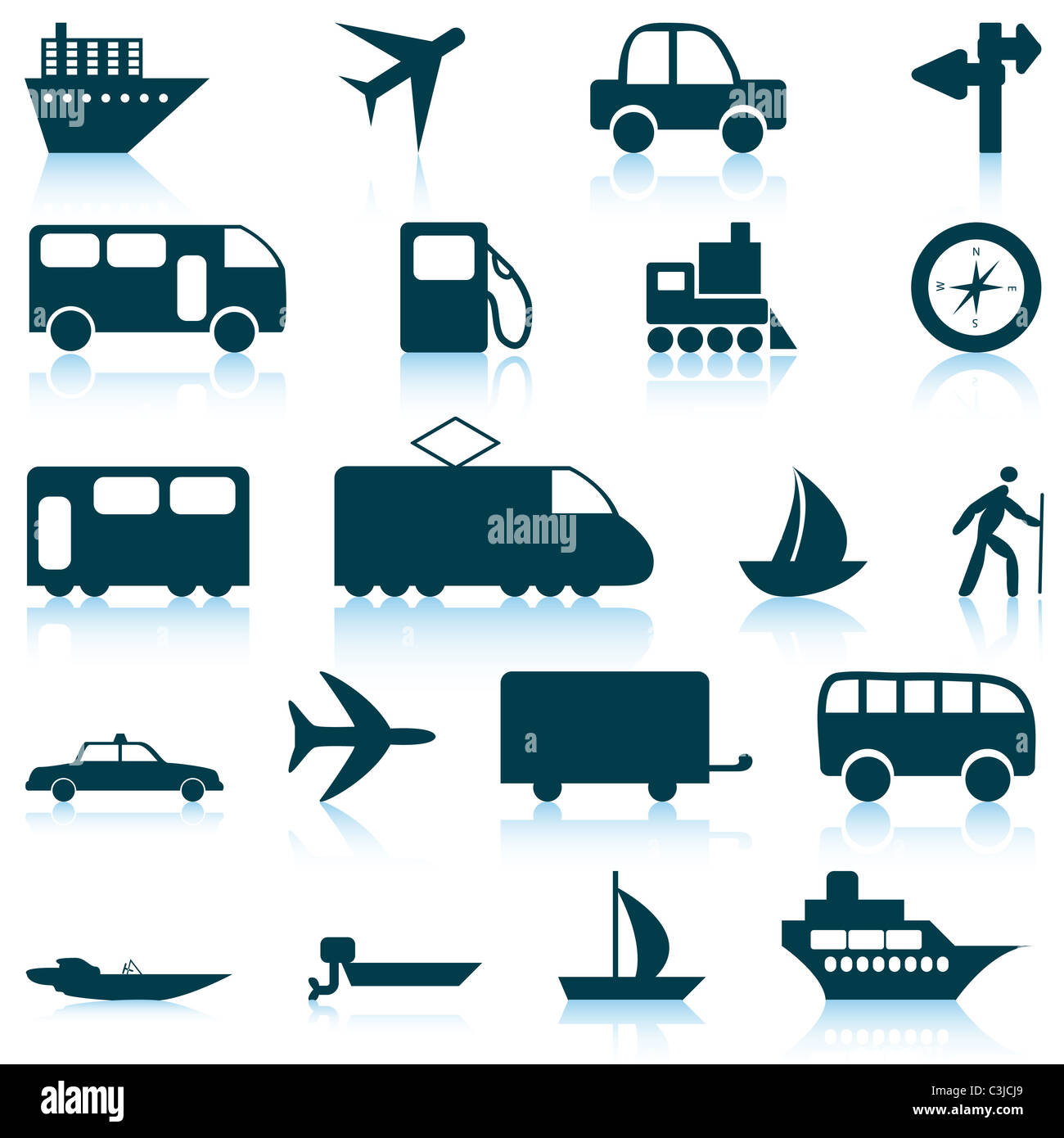 Transportation set of different vector web icons Stock Photo - Alamy