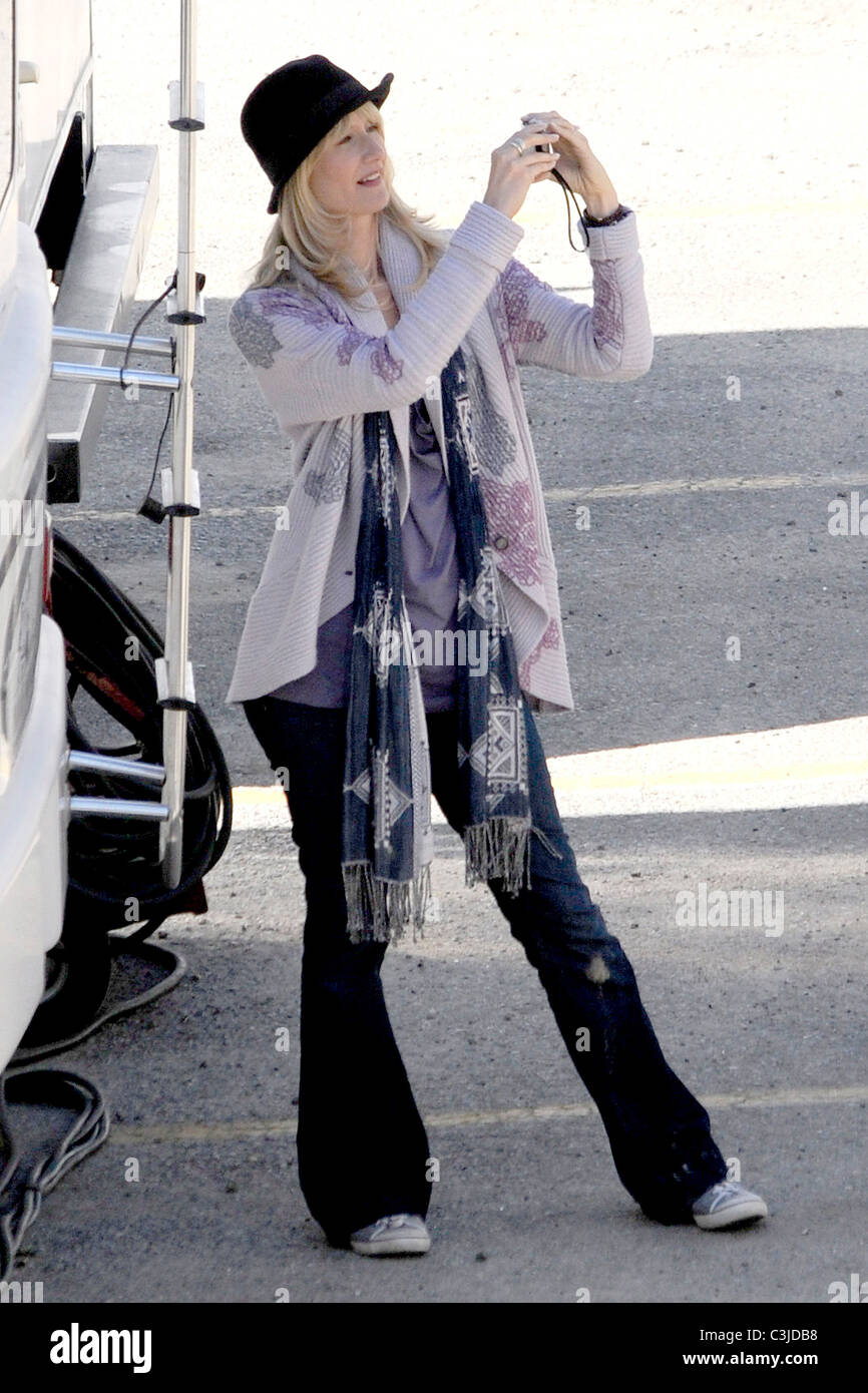 Laura Dern outside her trailer on the set of the upcoming film 'Little ...
