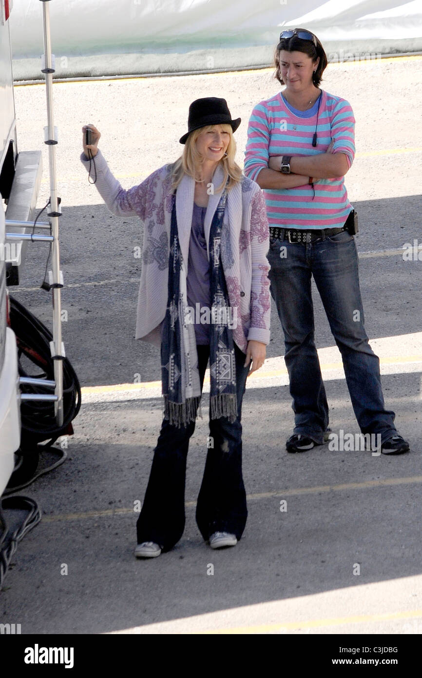 Laura Dern outside her trailer on the set of the upcoming film 'Little ...