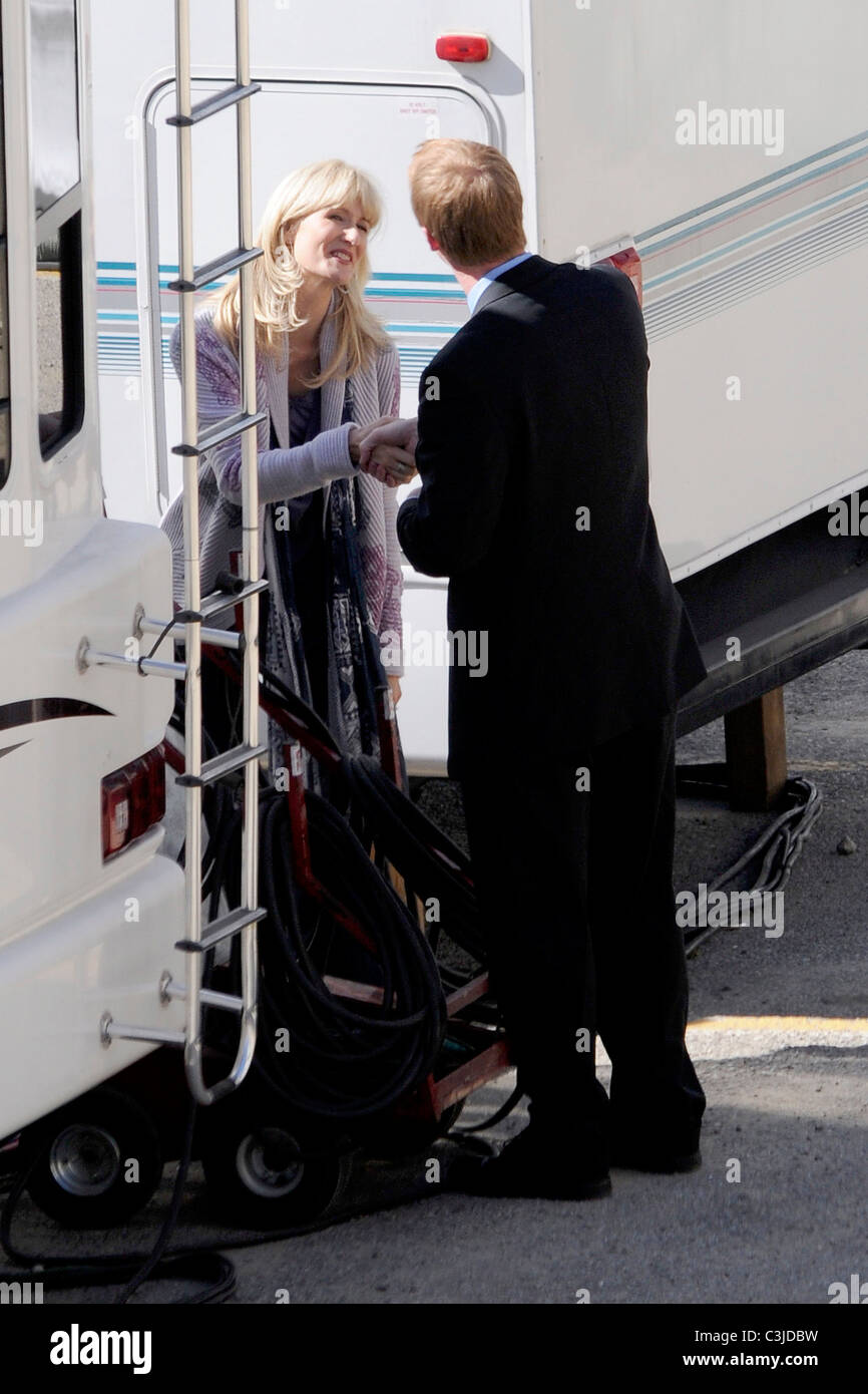 Laura Dern outside her trailer on the set of the upcoming film 'Little ...