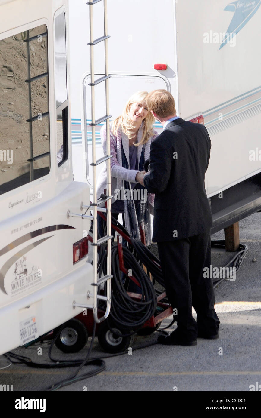 Laura Dern outside her trailer on the set of the upcoming film 'Little ...