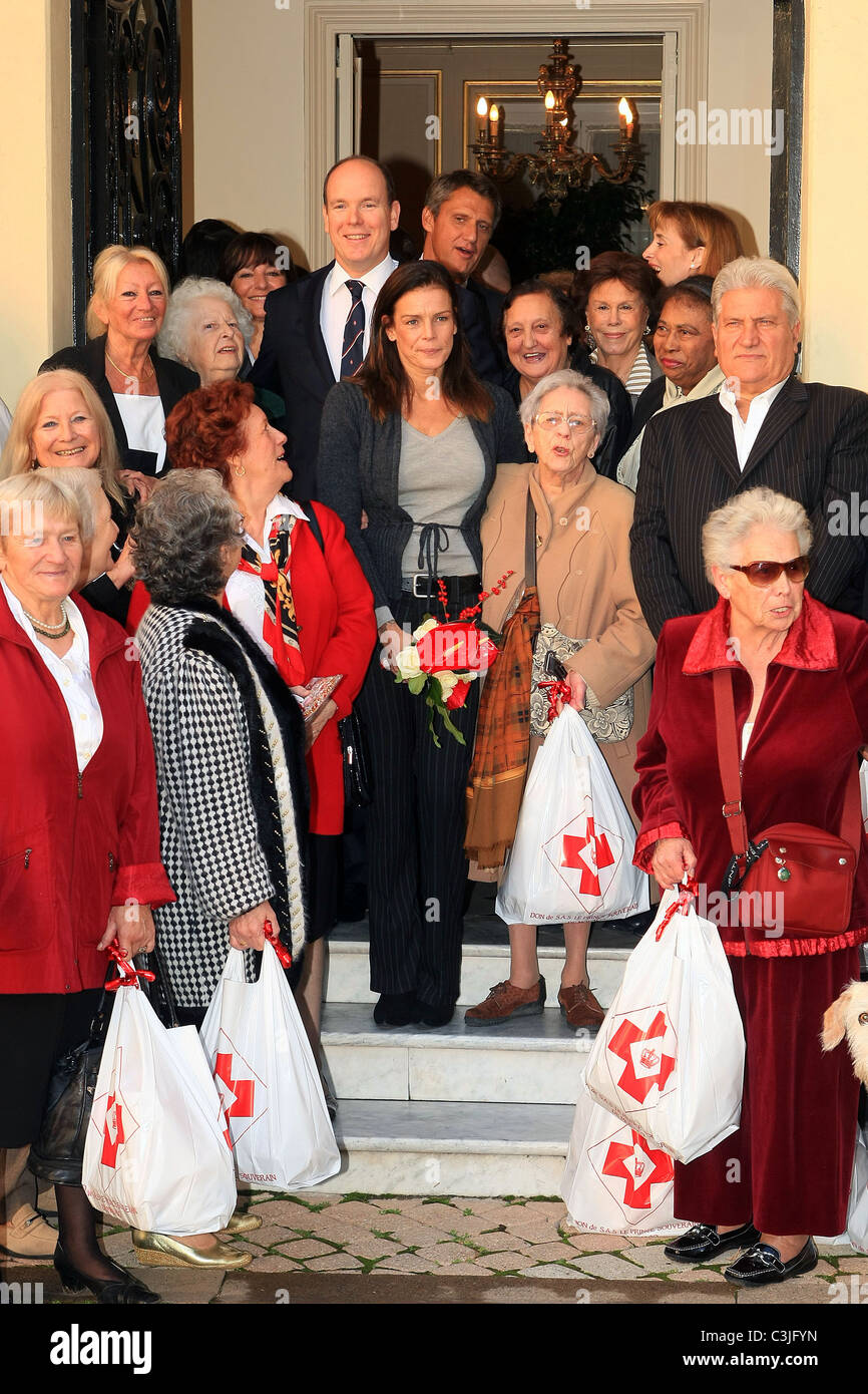 Prince Albert II of Monaco and Princess Stephanie distribute gifts and ...