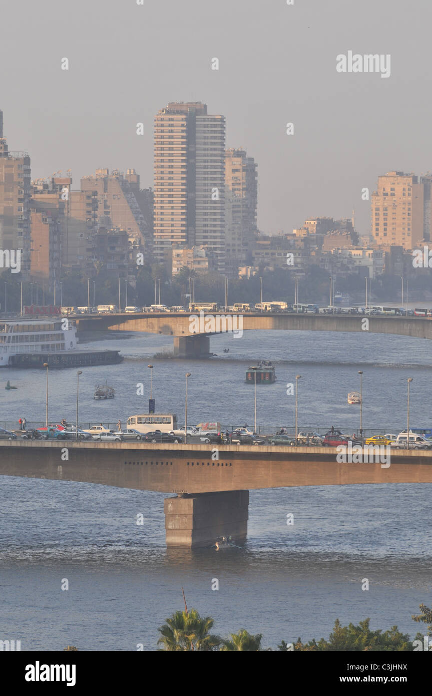 The Nile River as it flows through Egypt's capitol Cairo - the world's ...