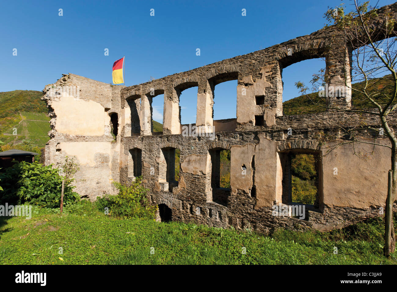 Europe, Germany, Rhineland-Palatinate, View of beilstein castle Stock ...