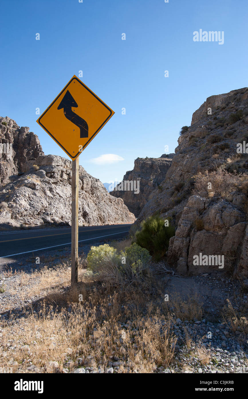 Road sign in mountains Stock Photo - Alamy