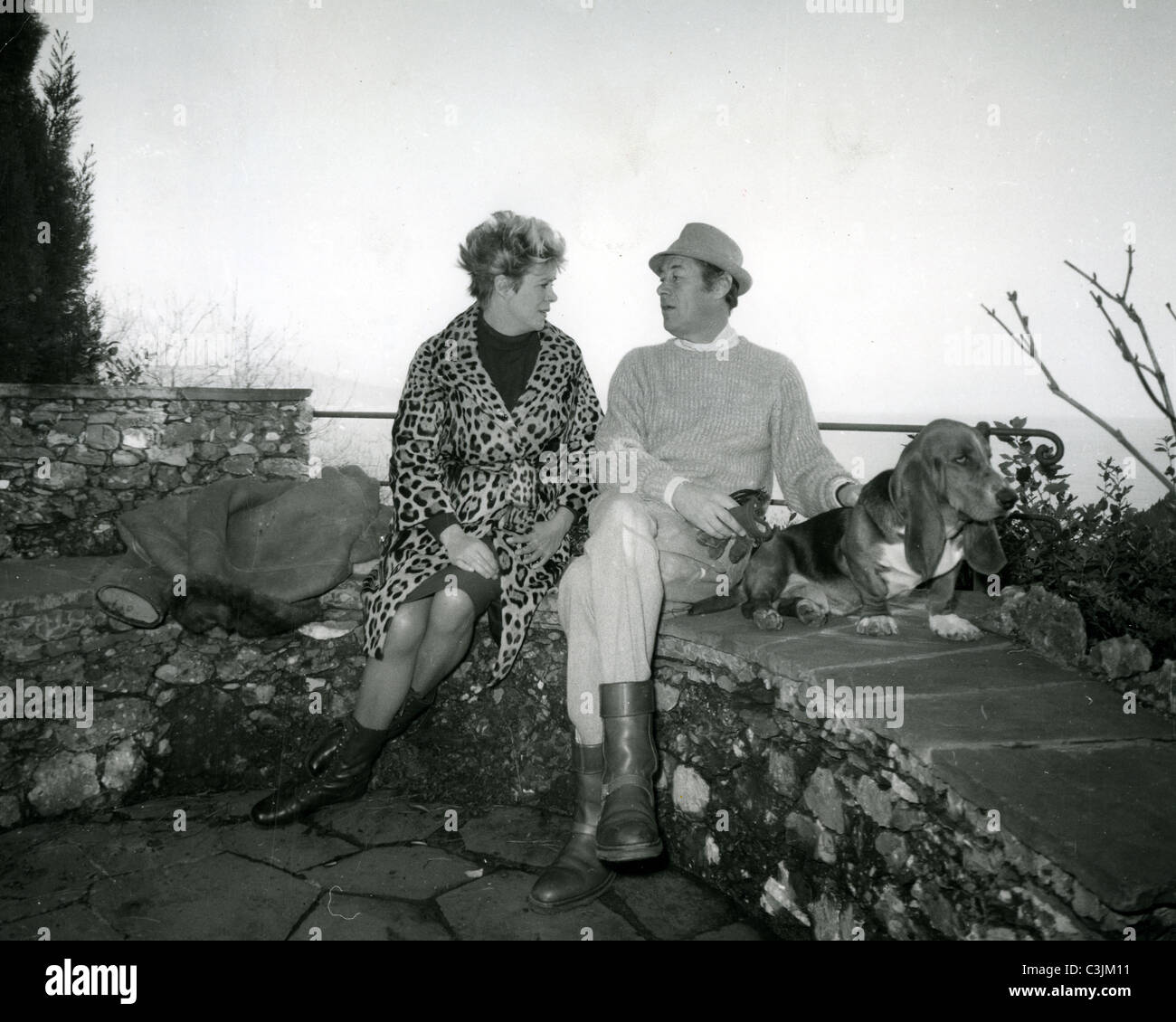 REX HARRISON at his Italian villa with actress wife Rachel Roberts ...