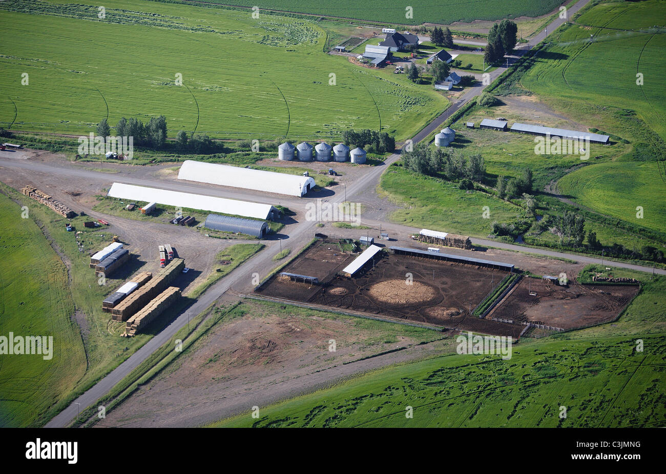 An overhead view of green farmland Stock Photo - Alamy