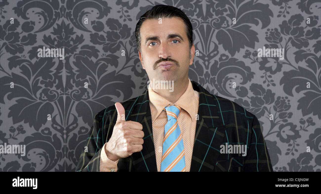 nerd retro man businessman ok positive hand gesture wallpaper ...