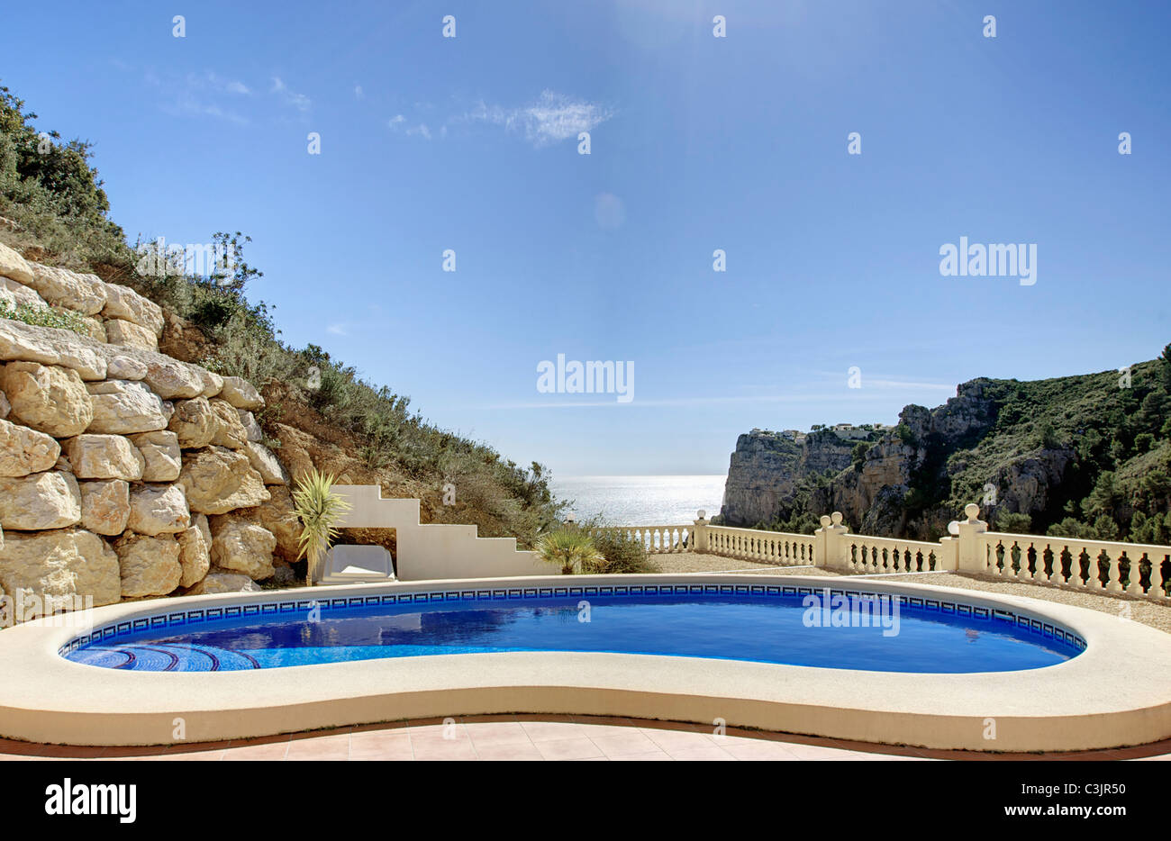 Swimming pool terrace people hi-res stock photography and images - Alamy