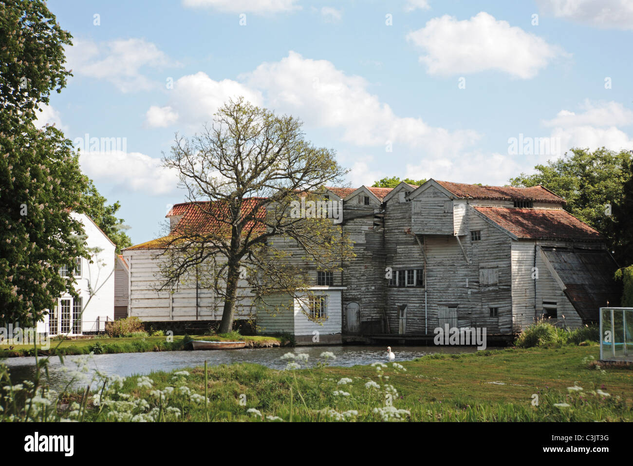 An old disused water mill on the River Bure at Burgh next Aylsham ...