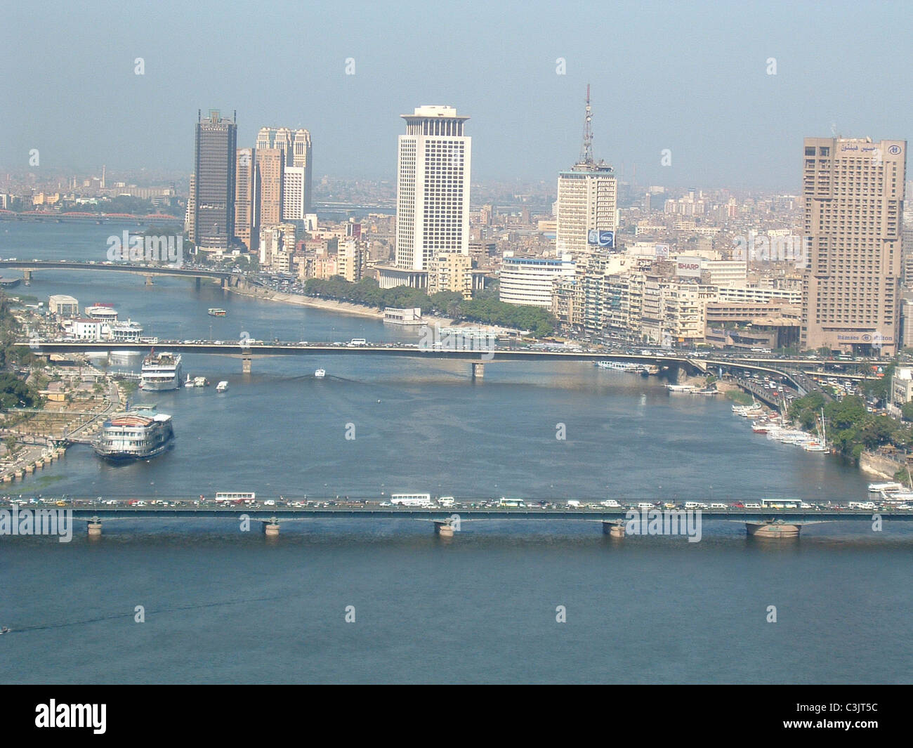 The Nile River as it flows through Egypt's capitol Cairo - the world's ...