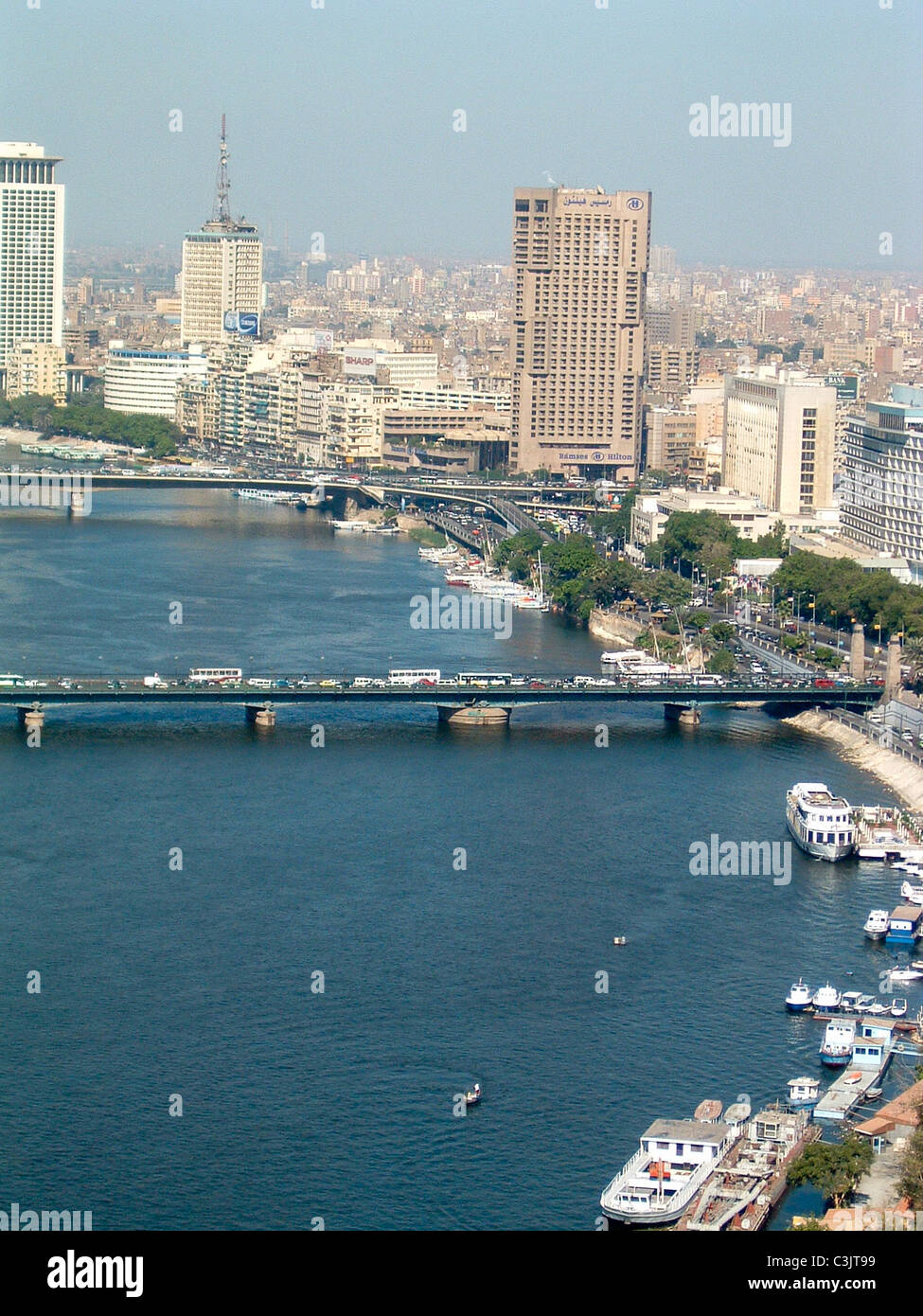The Nile River as it flows through Egypt's capitol Cairo - the world's ...