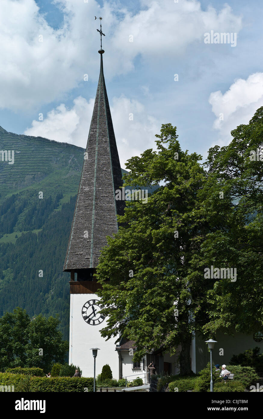 Protestant church in Wengen Switzerland Stock Photo - Alamy