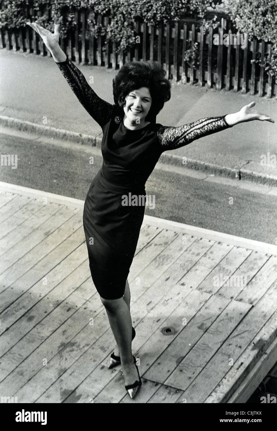 DIANE LANCASTER UK pop singer in 1964 on the back of her father's lorry ...