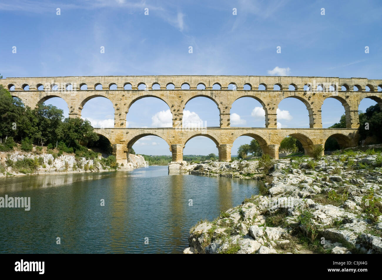 France, Remoulin, View of roman aqueduct bridge Stock Photo - Alamy