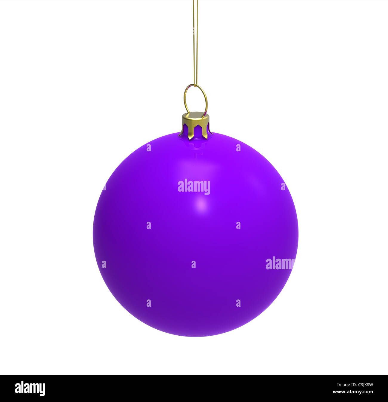 Purple Christmas ball isolated on white Stock Photo - Alamy