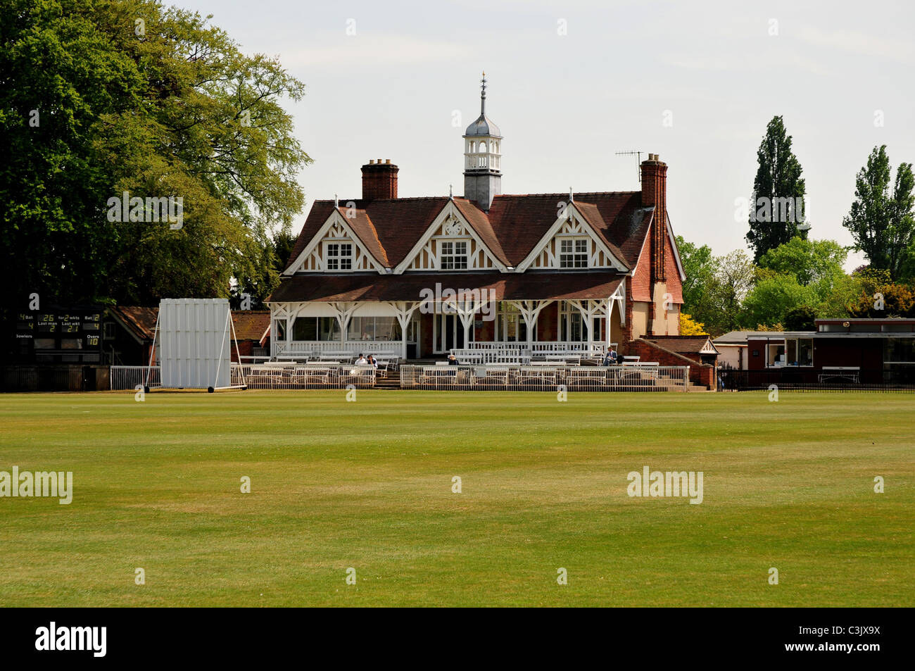 Cricket pavilion, The University Parks, Oxford, Oxfordshire Stock Photo ...