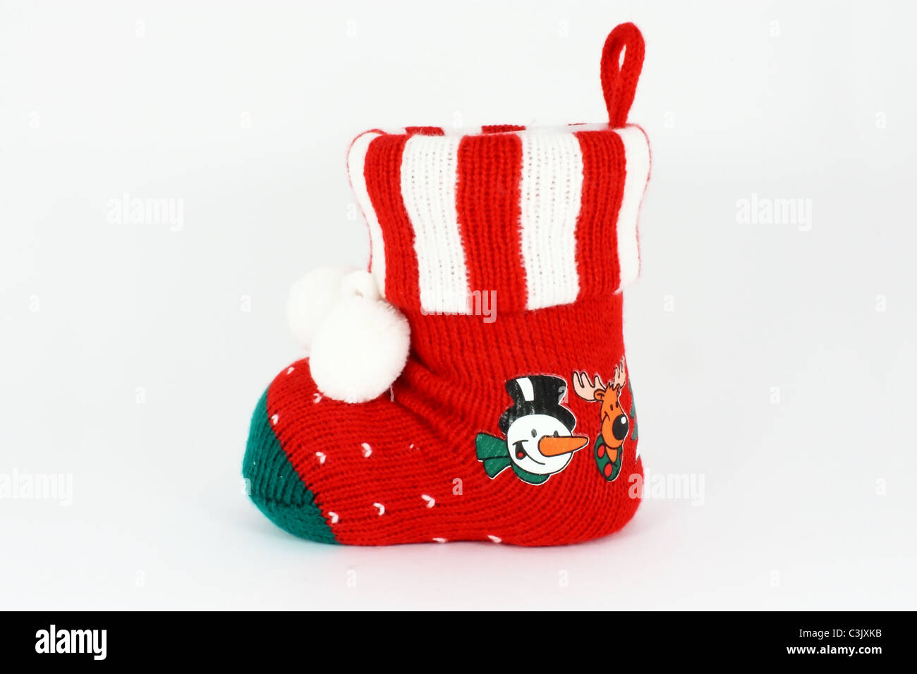 Little decorative red boot isolated on white Stock Photo - Alamy