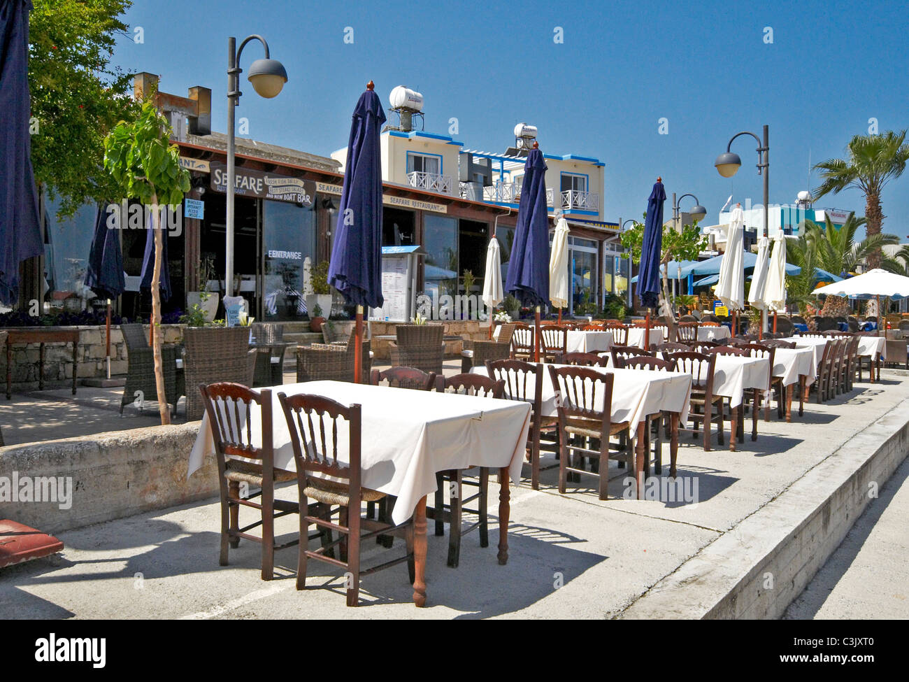 The marina area of the old harbour at Lakki the small town in the ...