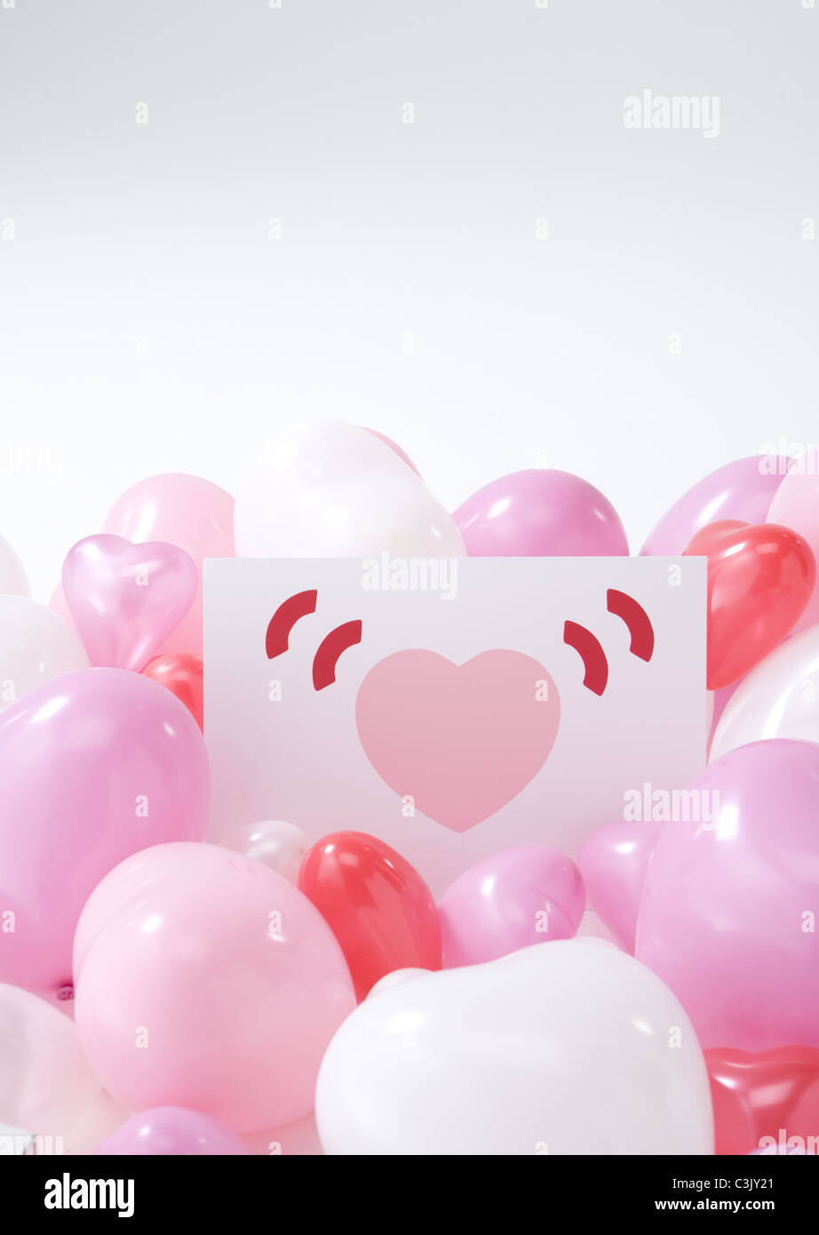 Heart panel and balloons Stock Photo - Alamy