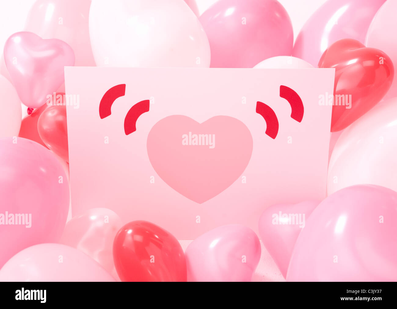 Heart panel and balloons Stock Photo - Alamy
