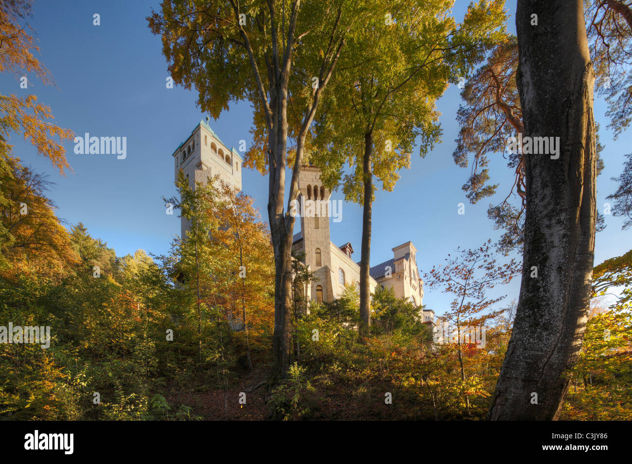 Germany, Upper Bavaria, View of Seeburg castle at Lake Starnberg Stock ...