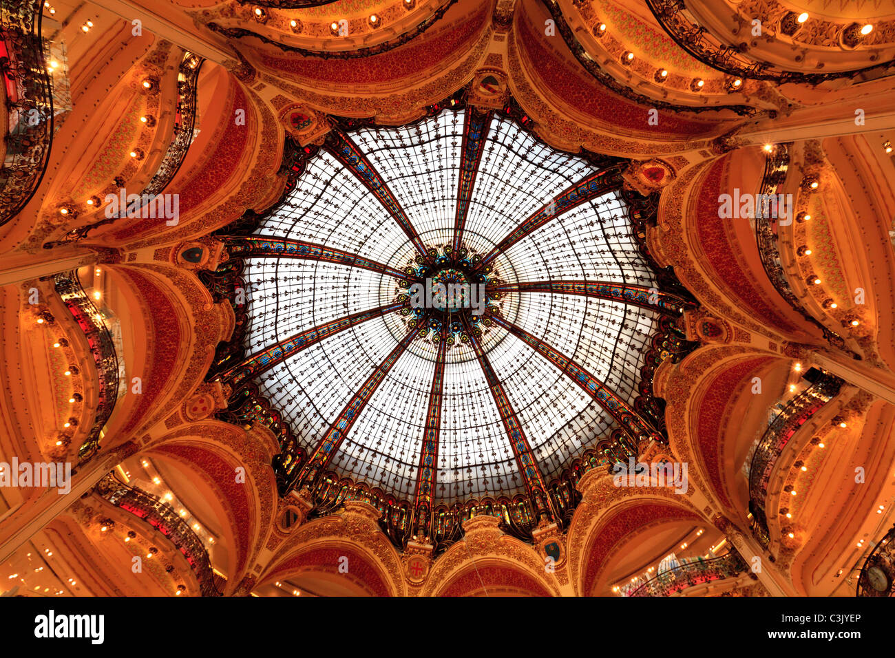 Ceiling galeries lafayette paris france hi-res stock photography and ...