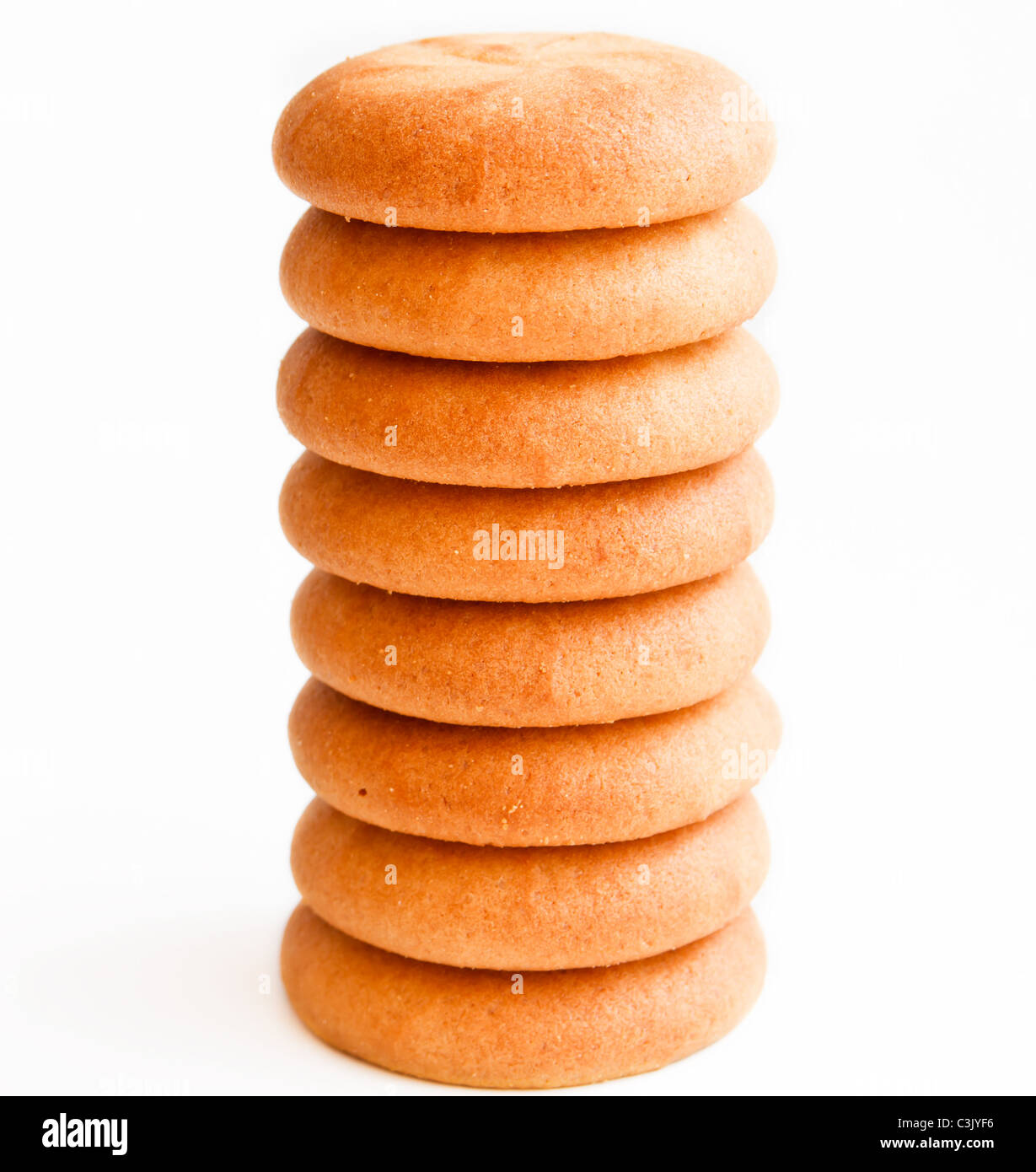 tower of chocolate biscuits isolated on white Stock Photo - Alamy