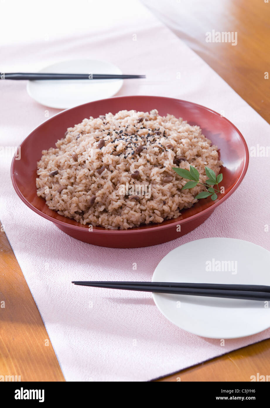 Festive red rice Stock Photo - Alamy